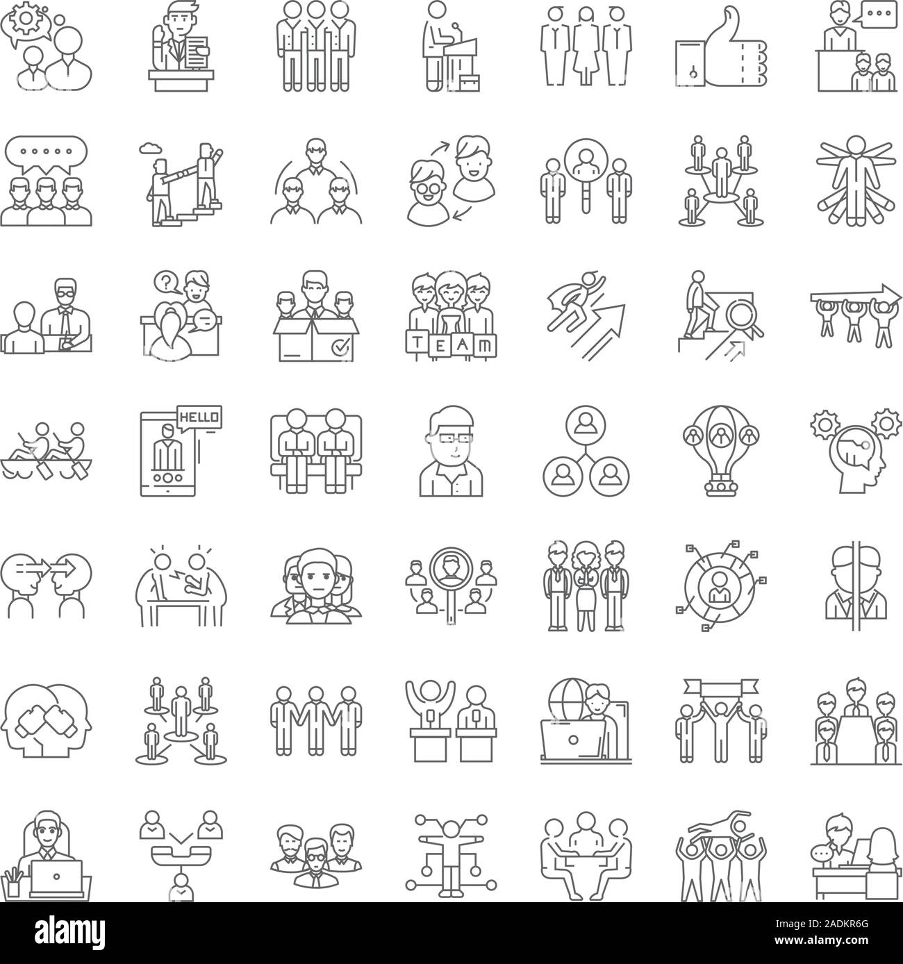 Business partnership linear icons, signs, symbols vector line ...
