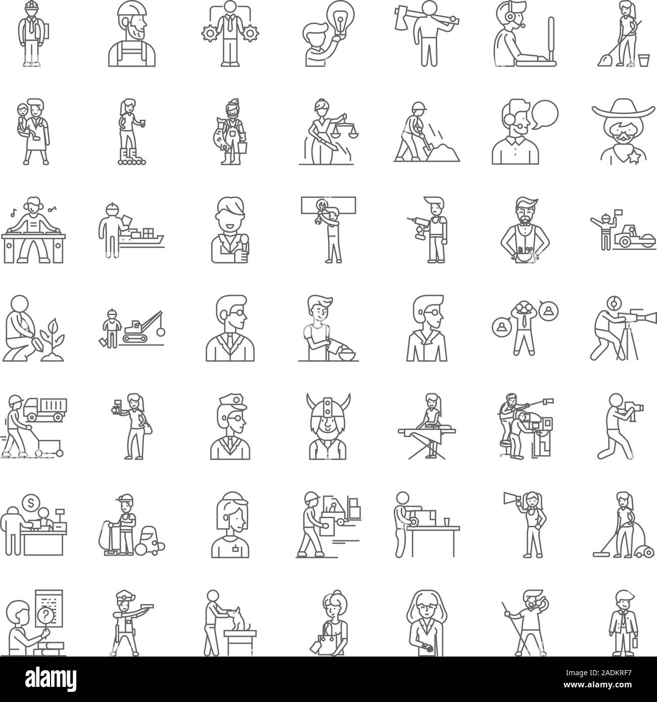 Professions linear icons, signs, symbols vector line illustration set Stock Vector Image & Art ...