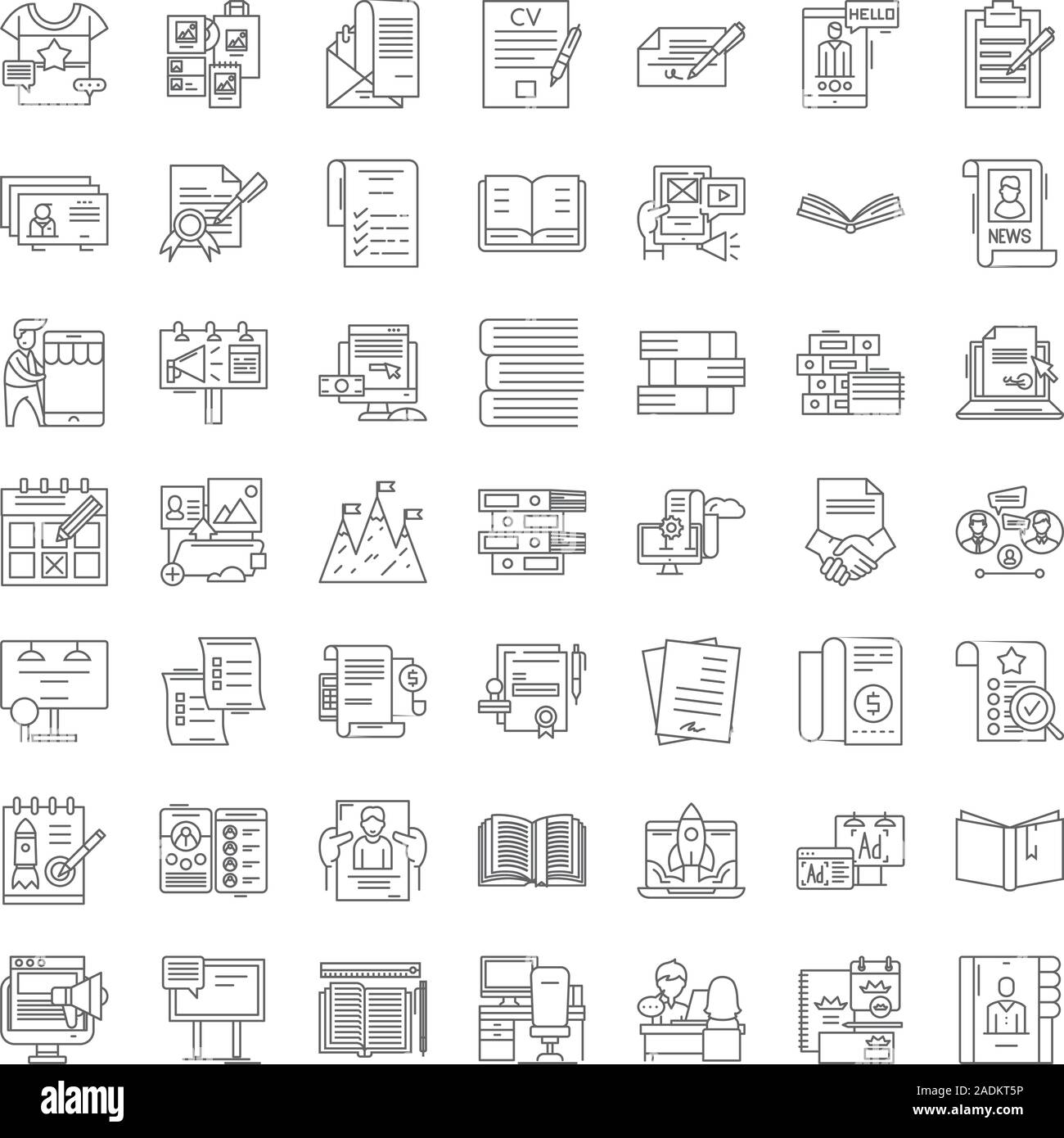 Publishing linear icons, signs, symbols vector line illustration set ...