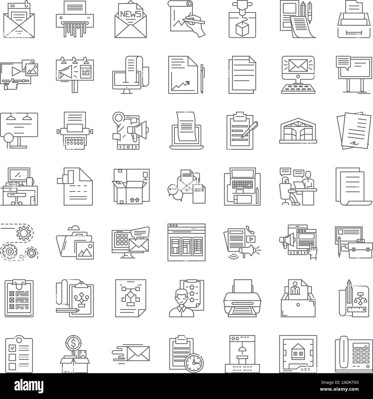 Printing proccess linear icons, signs, symbols vector line illustration set Stock Vector Image ...