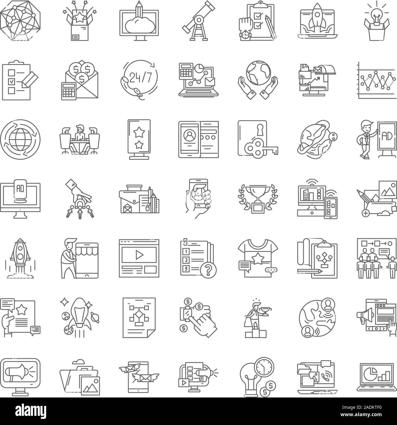 Project linear icons, signs, symbols vector line illustration set Stock ...