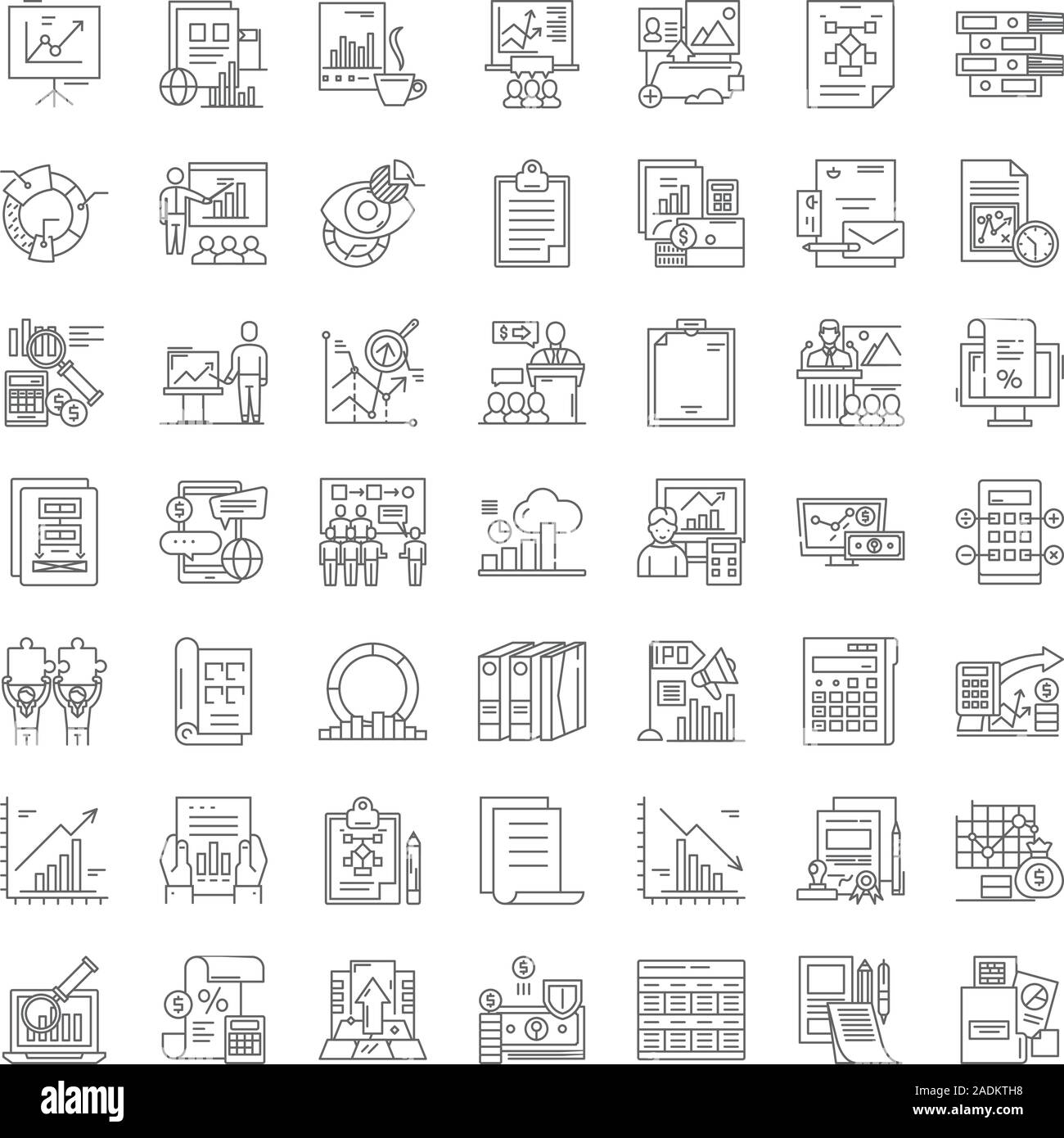 Assessment linear icons, signs, symbols vector line illustration set ...