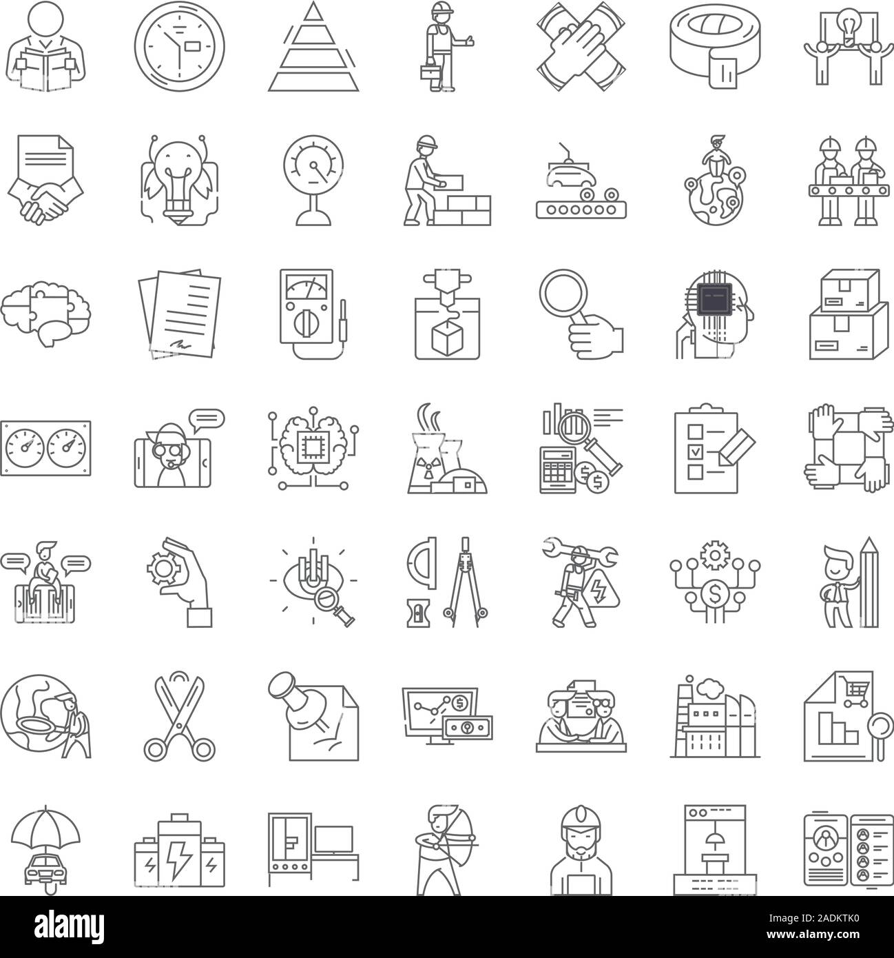 Research and development linear icons, signs, symbols vector line illustration set Stock Vector ...