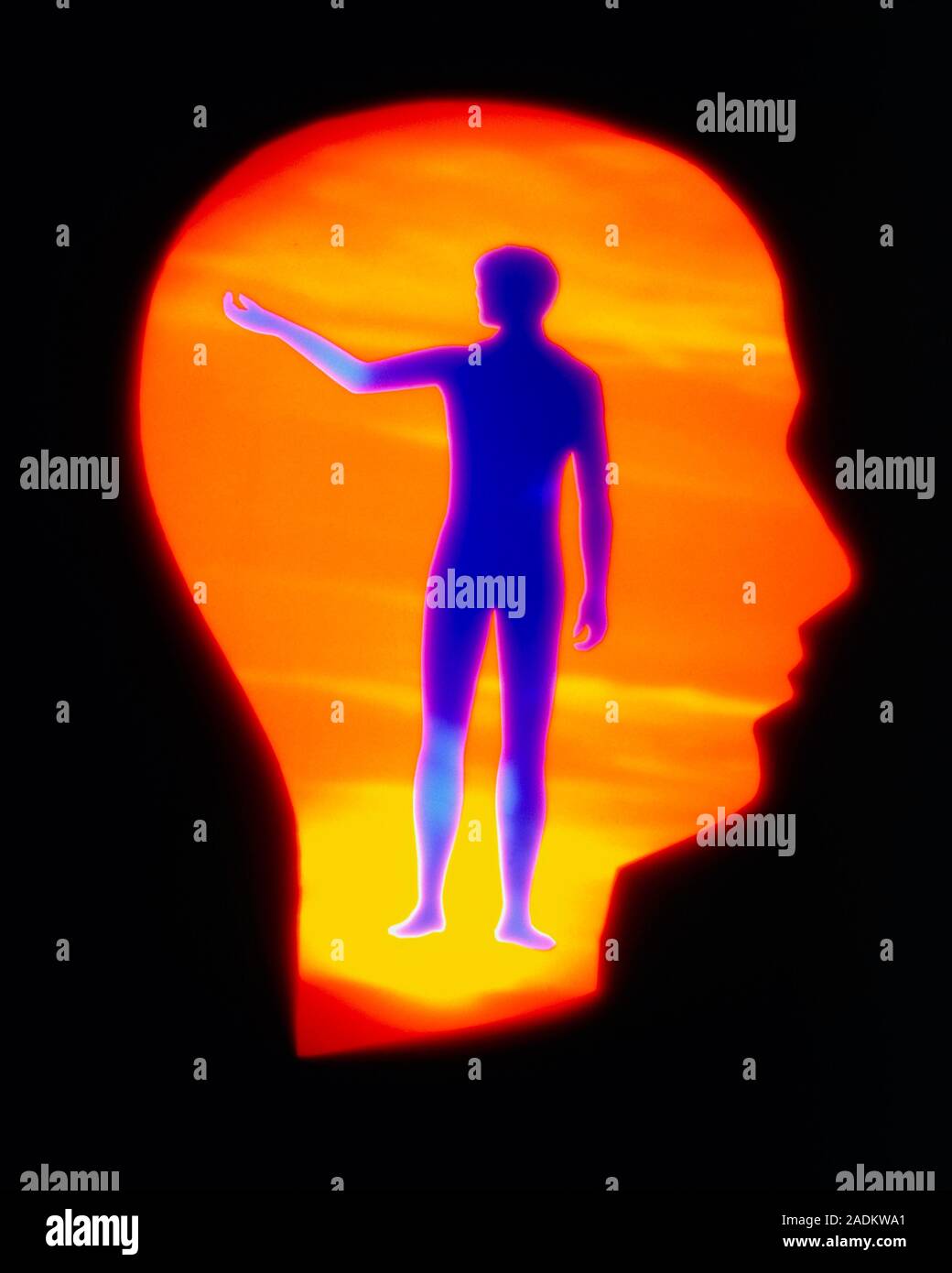 Inner self": abstract illustration featuring the cloud-filled outline ...