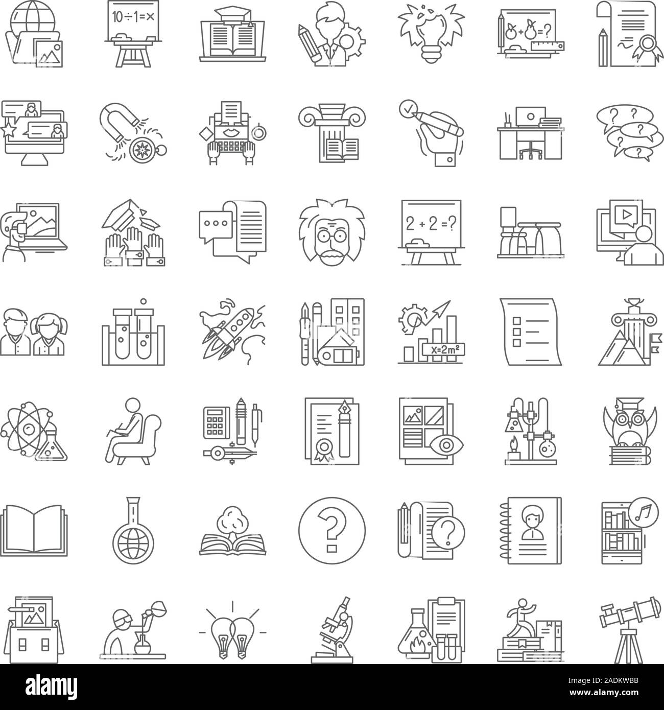 School classes linear icons, signs, symbols vector line illustration ...