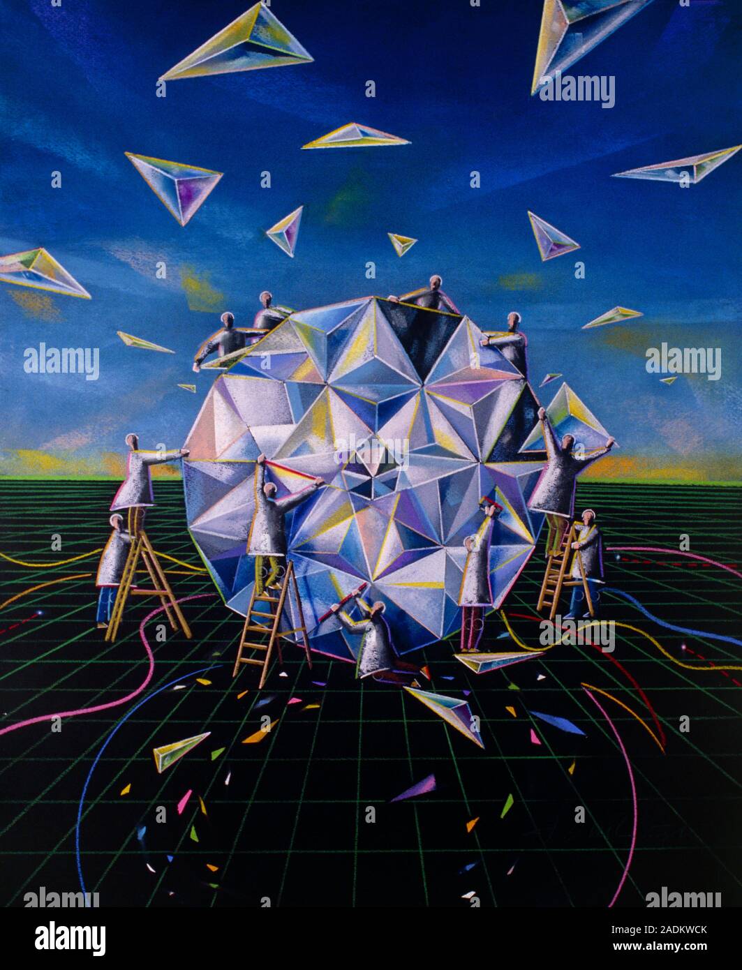 Teamwork: the title of an illustration by the artist Andrzej Dudzinski. First published by AT&T ...