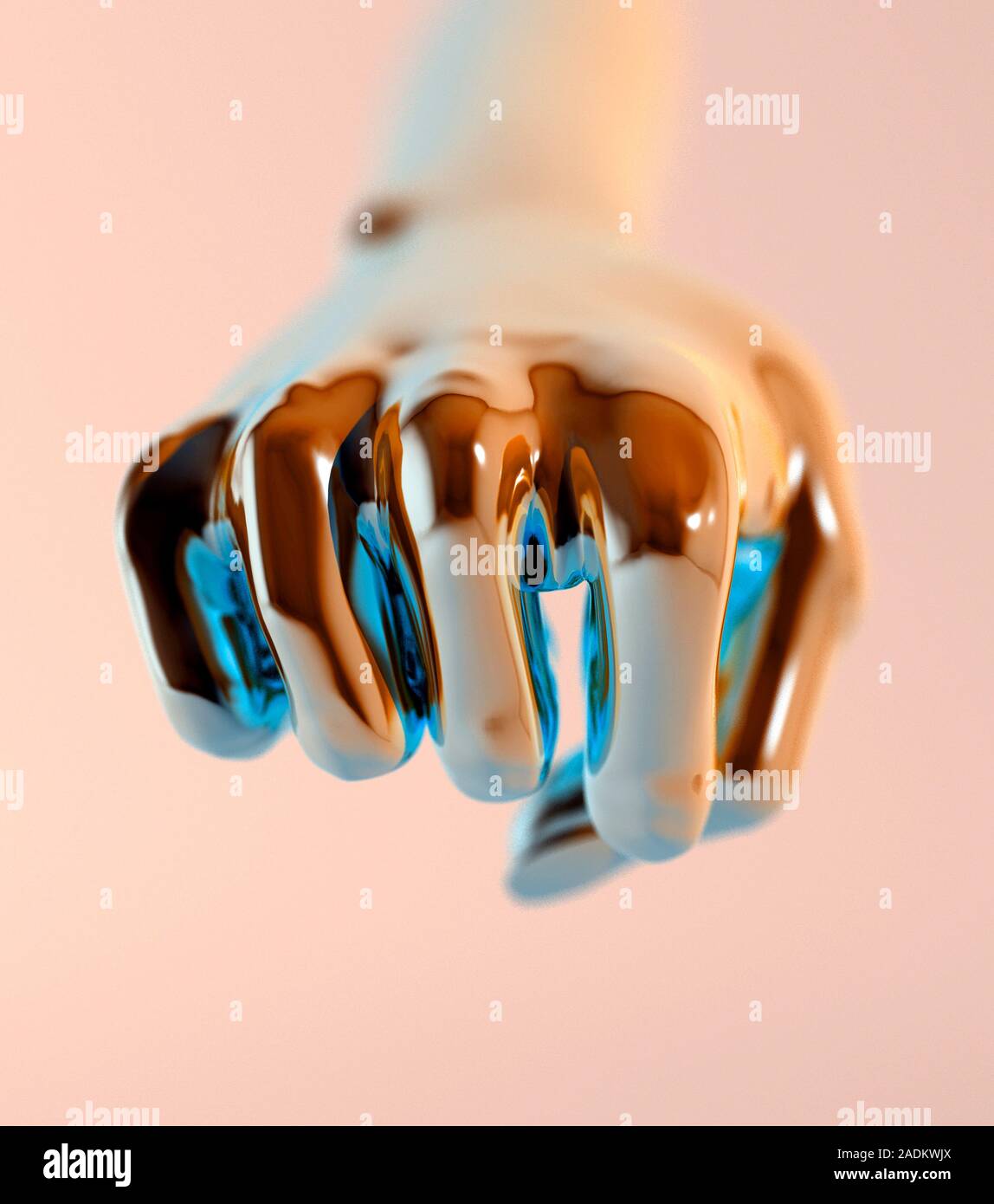 Clenched fist. Computer artwork of a clenched fist Stock Photo - Alamy