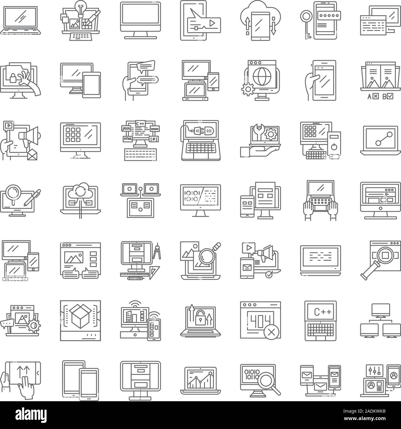Server icons linear icons, signs, symbols vector line illustration set ...
