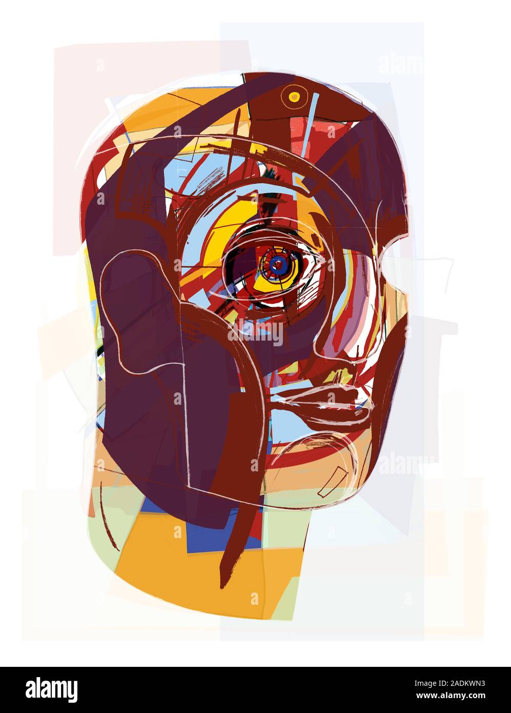 Abstract artwork of a person's face Stock Photo - Alamy