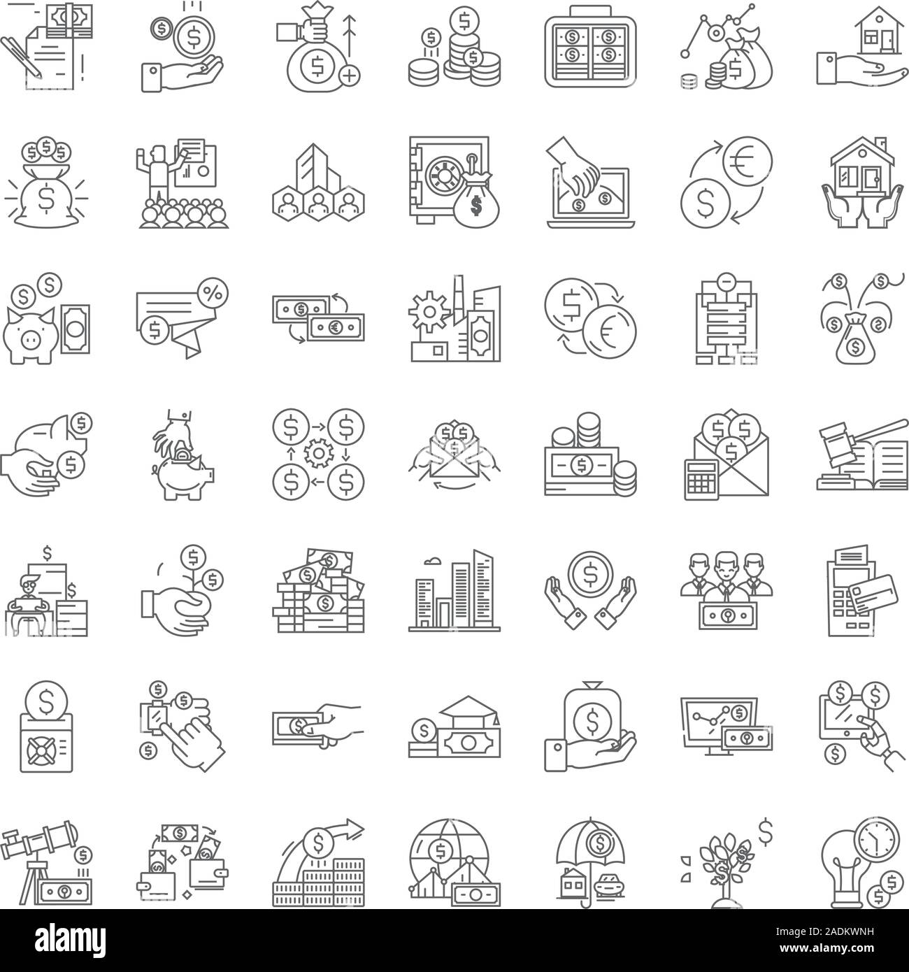 Selling business linear icons, signs, symbols vector line illustration ...