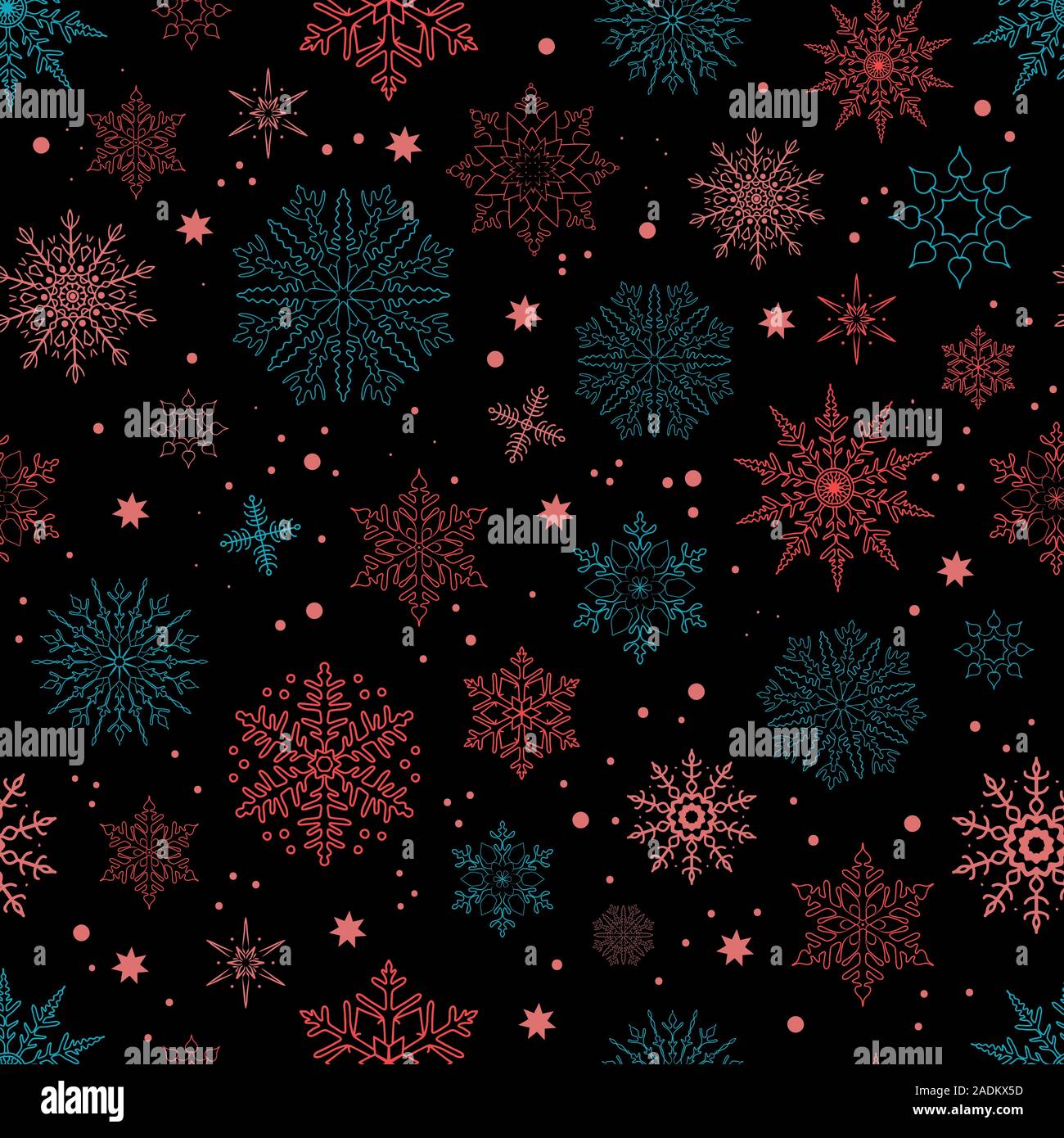 Snowflakes on the dark background. Falling snow. Beautiful ornament ...