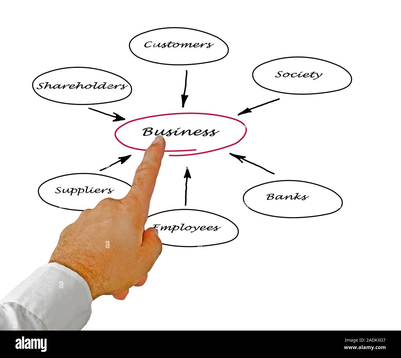 Diagram of relationship of business with stakeholders Stock Photo - Alamy