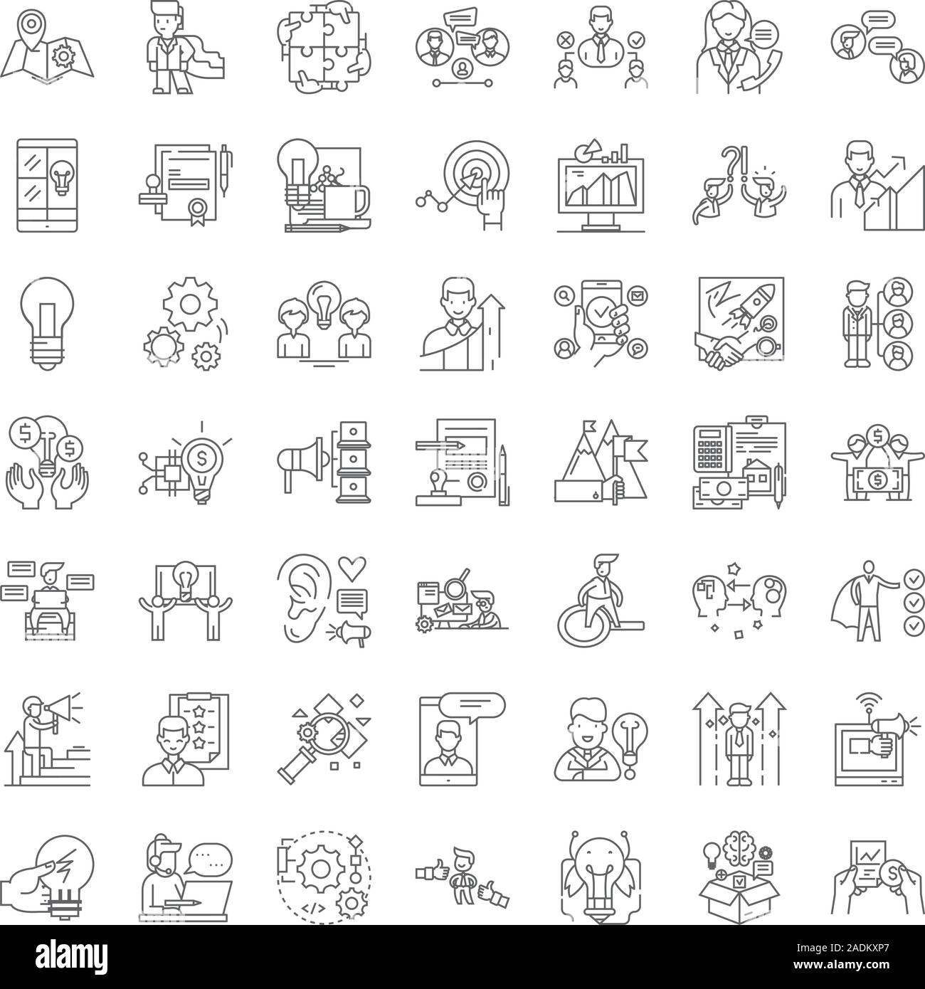 Decision linear icons, signs, symbols vector line illustration set ...