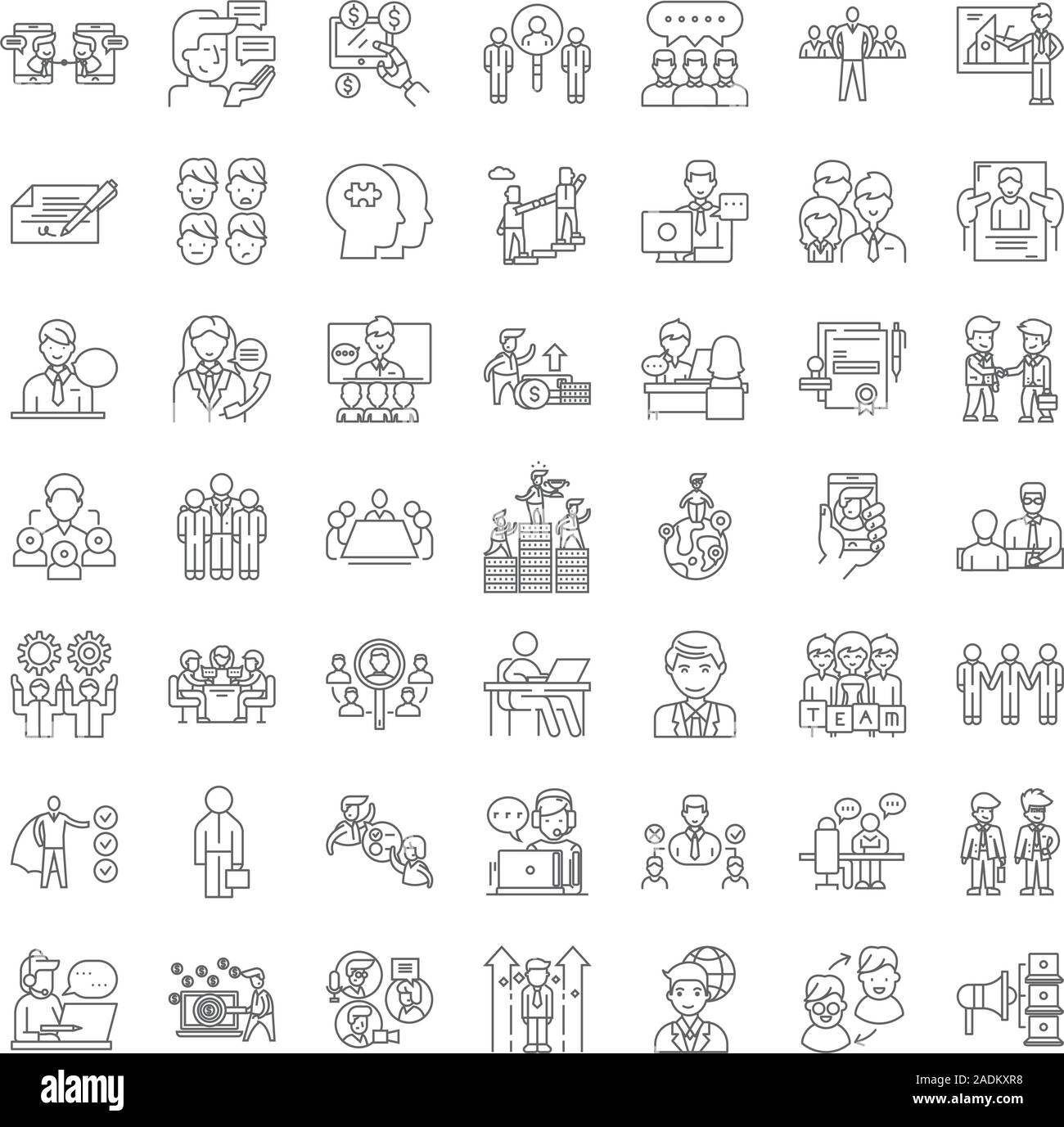 Recruitment linear icons, signs, symbols vector line illustration set ...