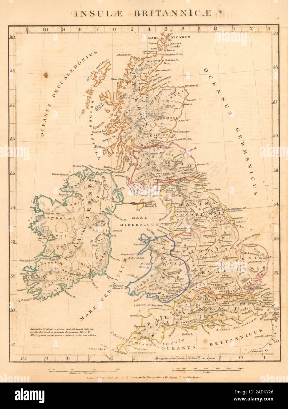 ANCIENT ROMAN BRITISH ISLES. Insulae Britannicae. Tribes. ARROWSMITH ...