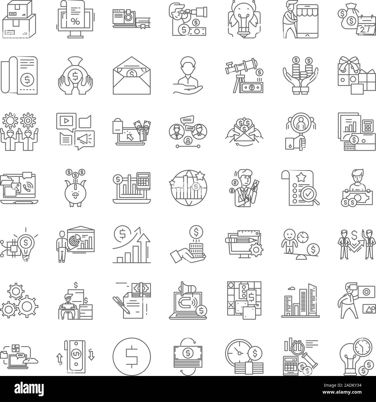 Small business owner linear icons, signs, symbols vector line ...