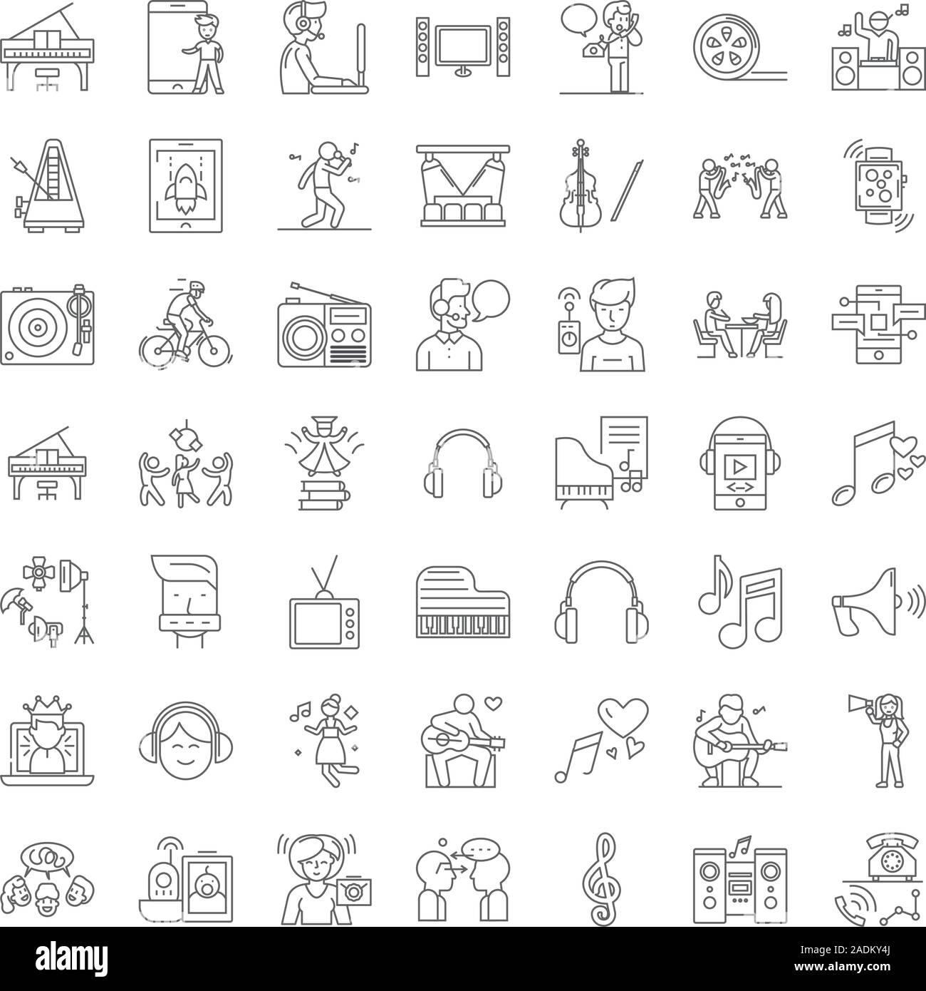 Sound linear icons, signs, symbols vector line illustration set Stock ...