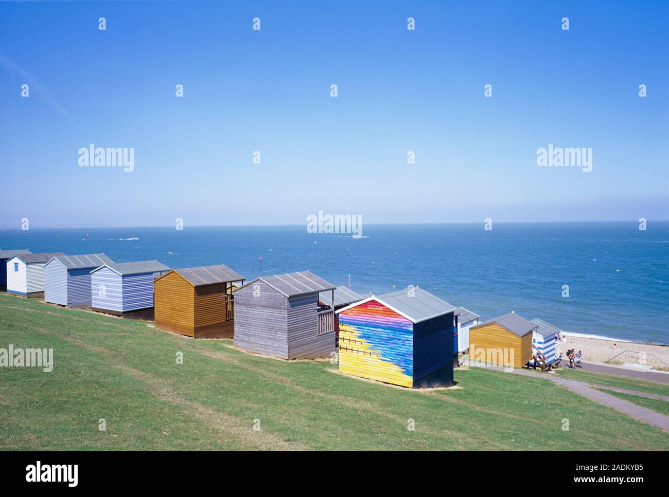 Beach huts. These are used by visitors to change clothes and to store ...