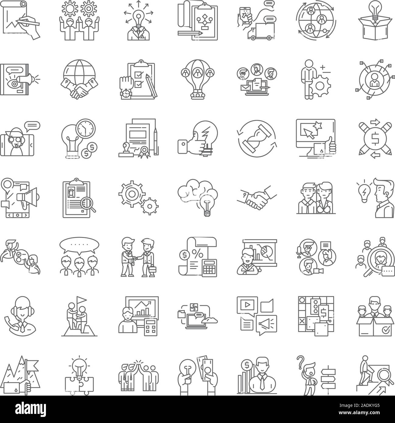 Solution linear icons, signs, symbols vector line illustration set ...