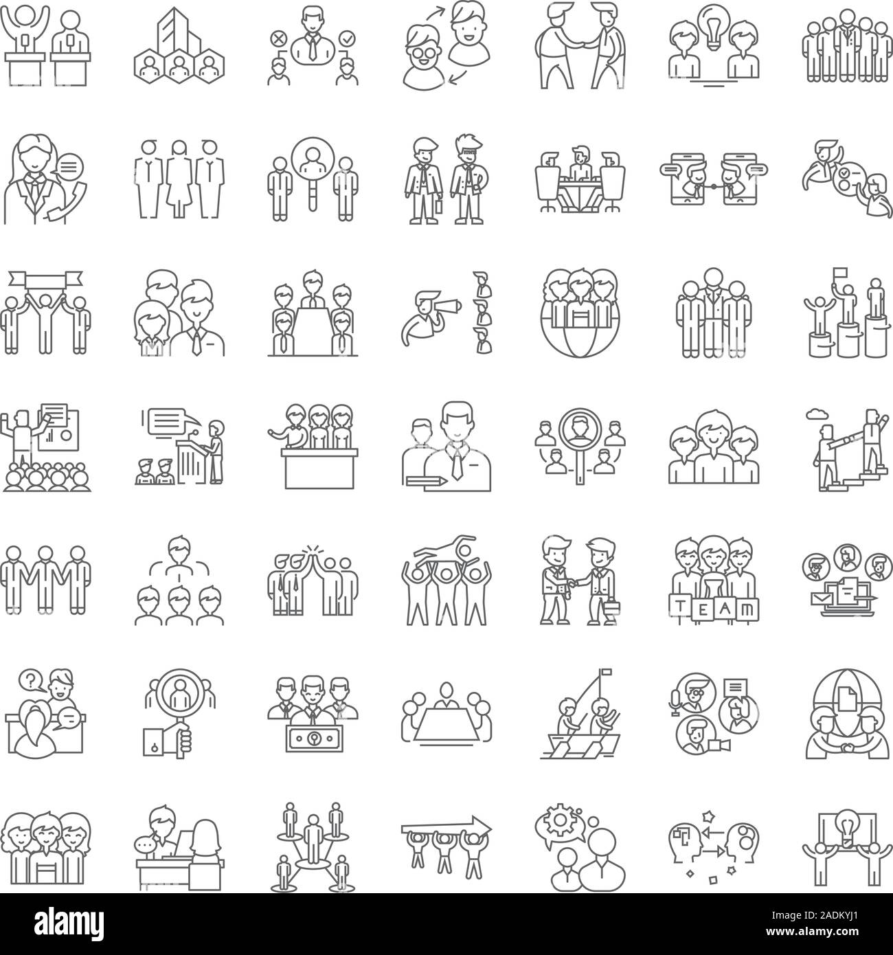 Employees linear icons, signs, symbols vector line illustration set ...
