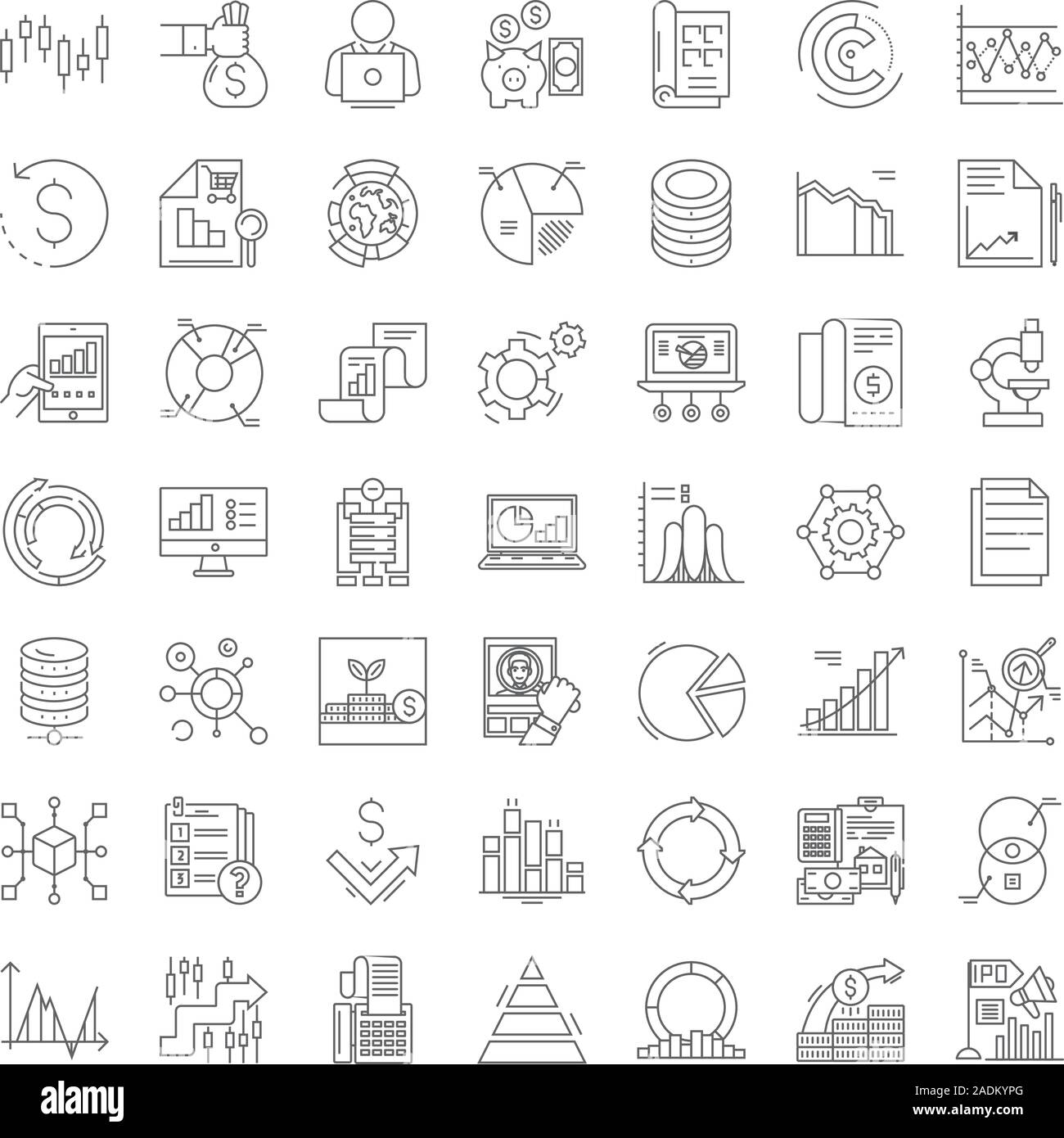Economics science linear icons, signs, symbols vector line illustration set Stock Vector Image ...