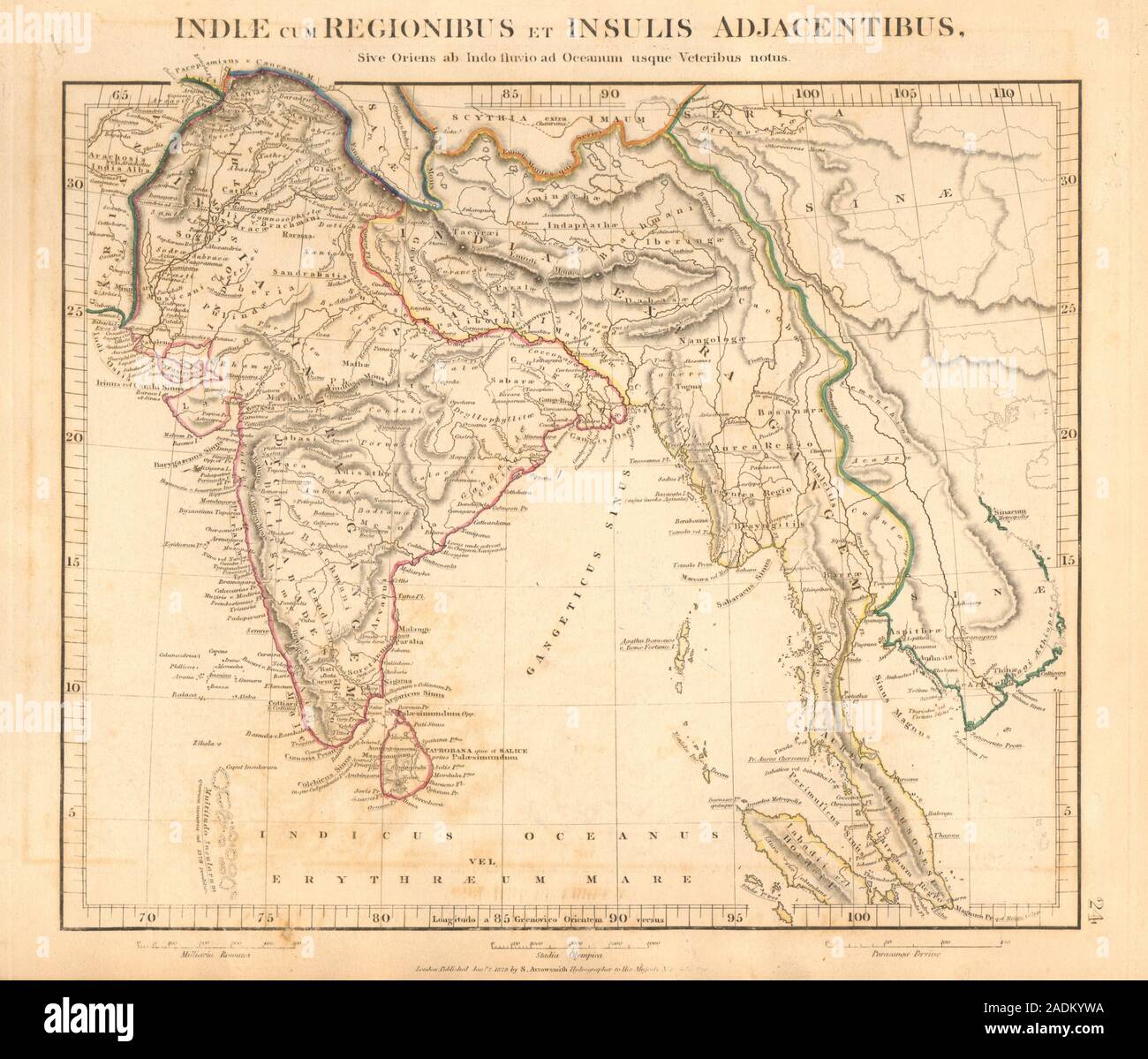 ANCIENT INDIA & INDOCHINA. Indiae cum Regionibus… ARROWSMITH 1828 old ...