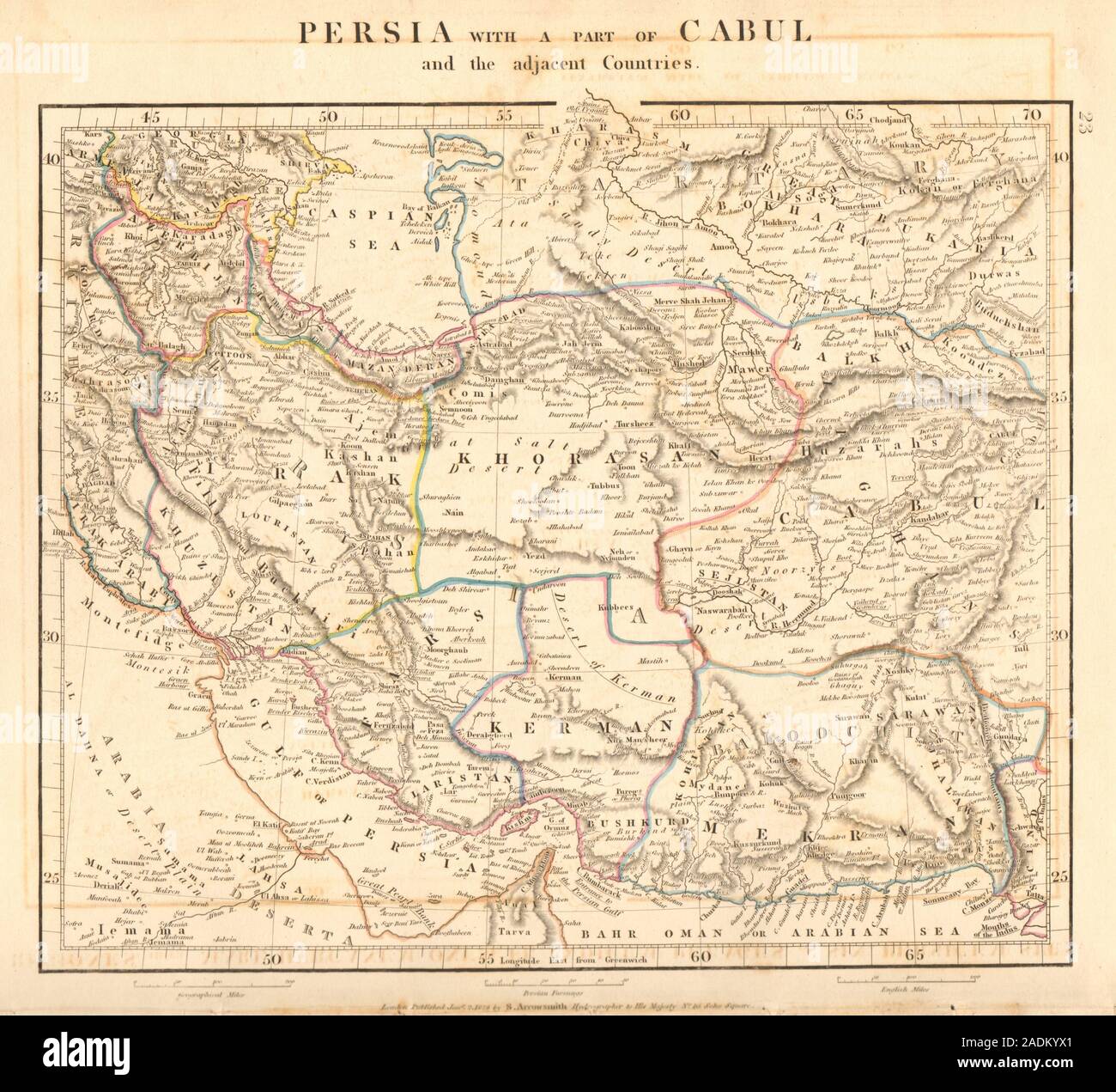 SOUTH WEST ASIA. Persia with part of Cabul. Iraq Iran. ARROWSMITH 1828 ...