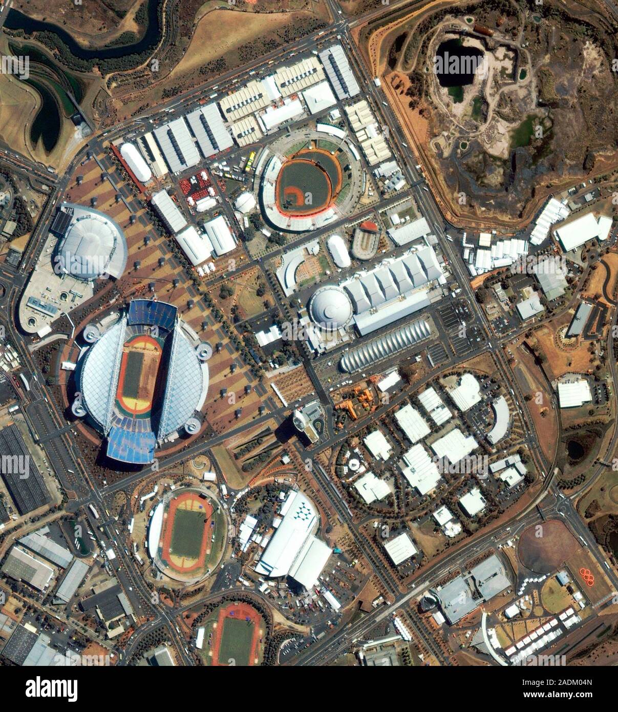 Sydney Summer Olympics, 2000. Satellite image of the Olympic buildings ...