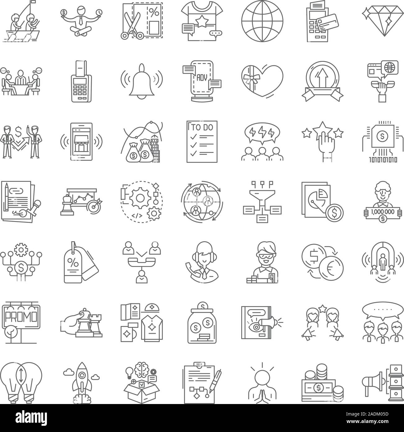 Executive team linear icons, signs, symbols vector line illustration ...