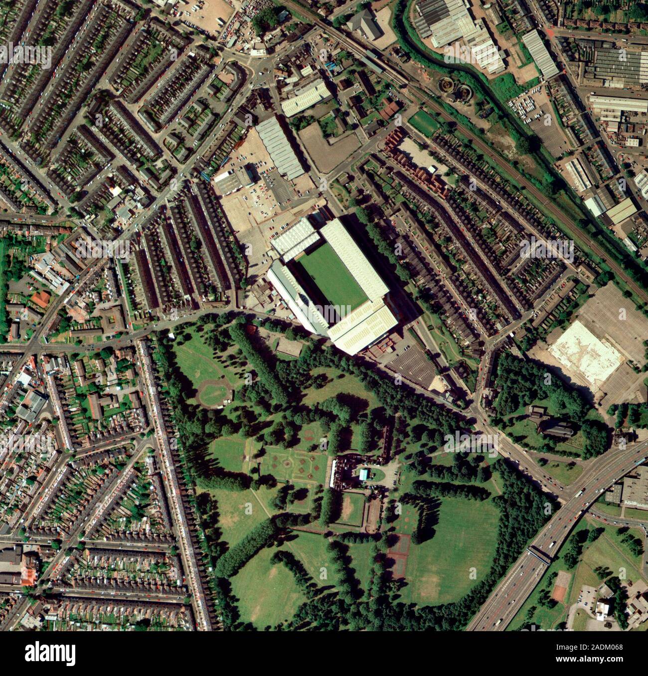 Villa Park stadium, home of Aston Villa Football Club, aerial view. The ...