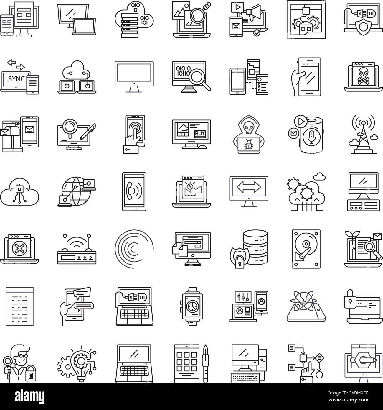 System administration linear icons, signs, symbols vector line ... System administration linear icons, signs, symbols vector line ...