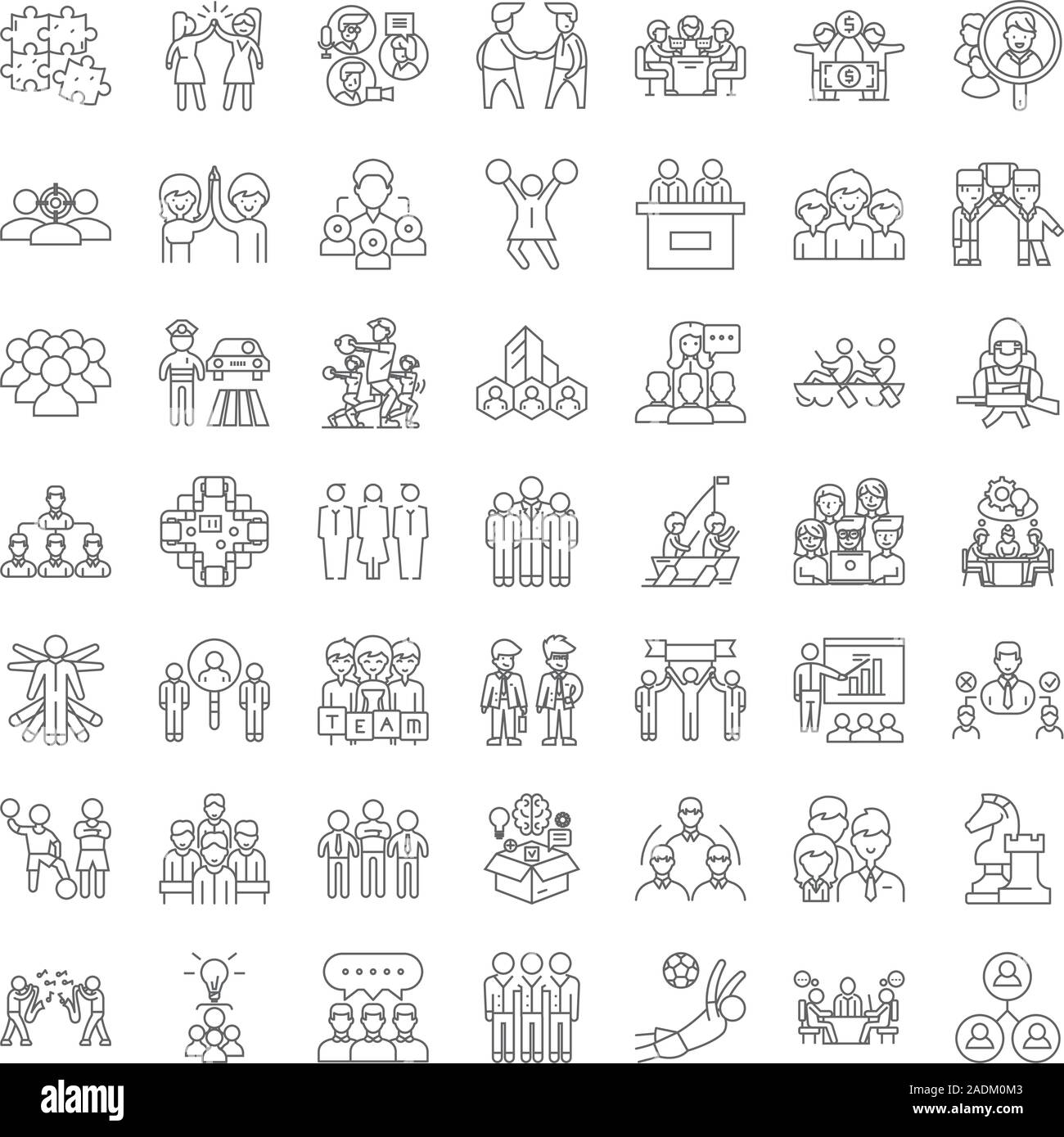 Team linear icons, signs, symbols vector line illustration set Stock ...