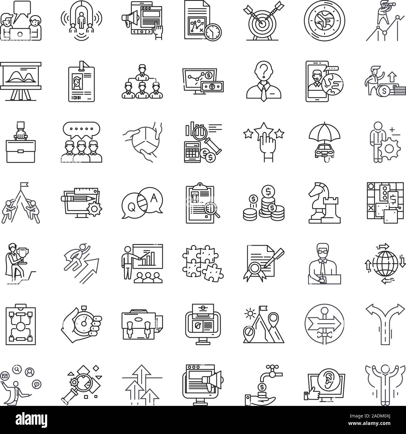Tactics linear icons, signs, symbols vector line illustration set Stock ...