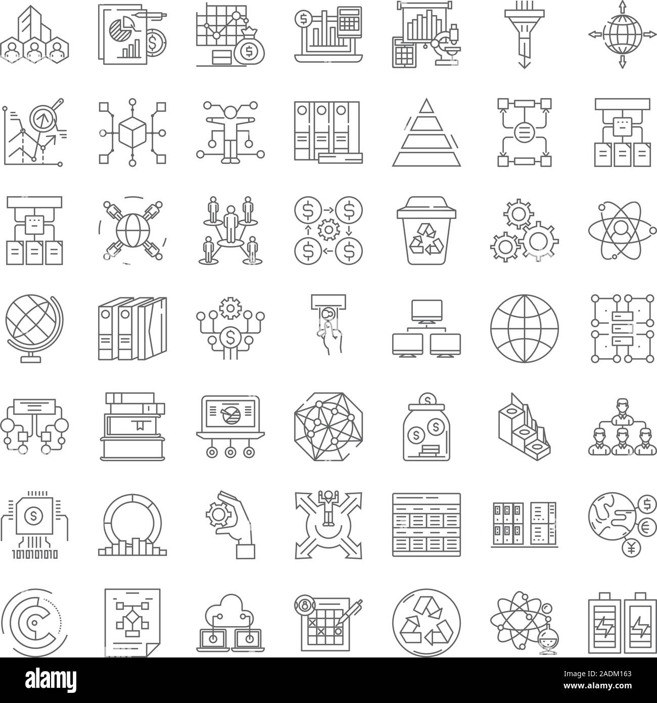 Corporation organization linear icons, signs, symbols vector line ...