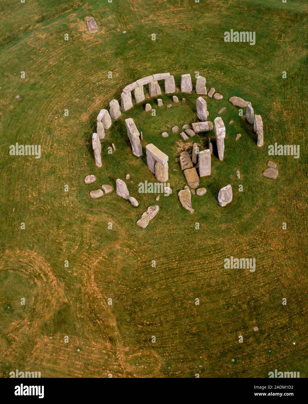 Aerial view of Stonehenge. Dating from about 2100BC, Stonehenge ...