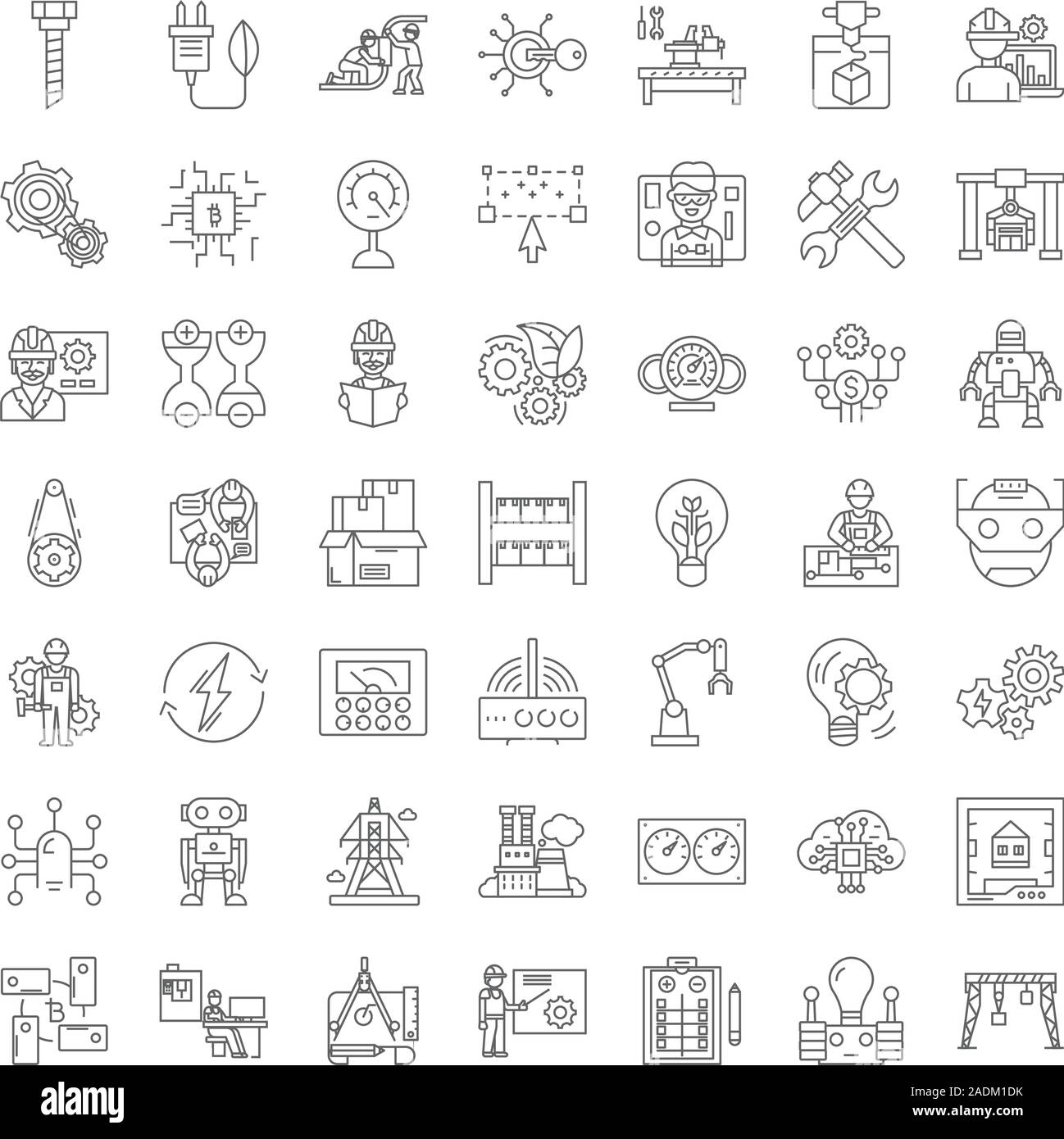 Applied science linear icons, signs, symbols vector line illustration ...
