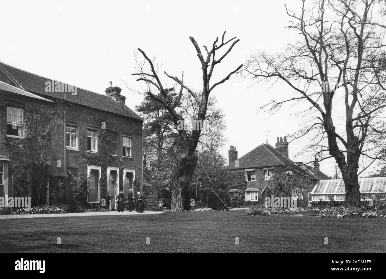 Observatory House, Slough, England, 15 May 1924. A telescope is on the ...