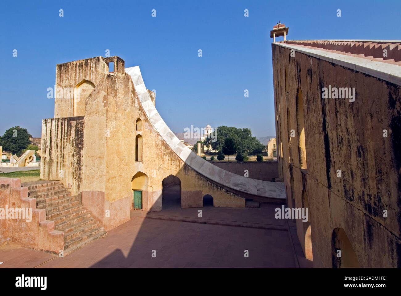 Sumrat yantra. Shadow being cast over the Sumrat yantra sundial at the ...