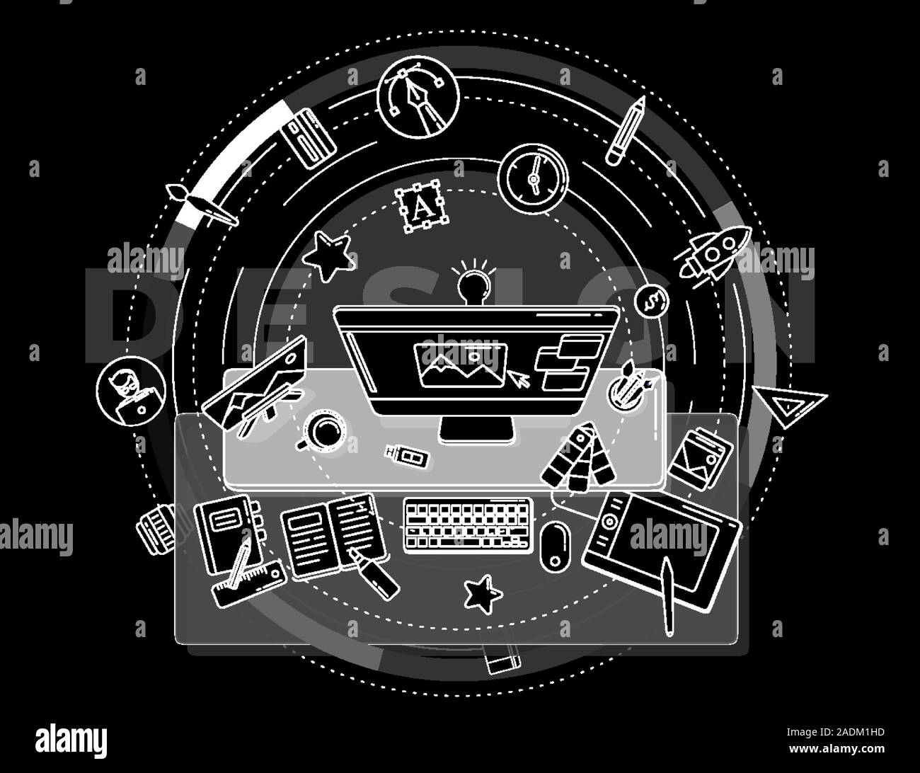 Advertising poster about designers and their work Stock Vector Image ...