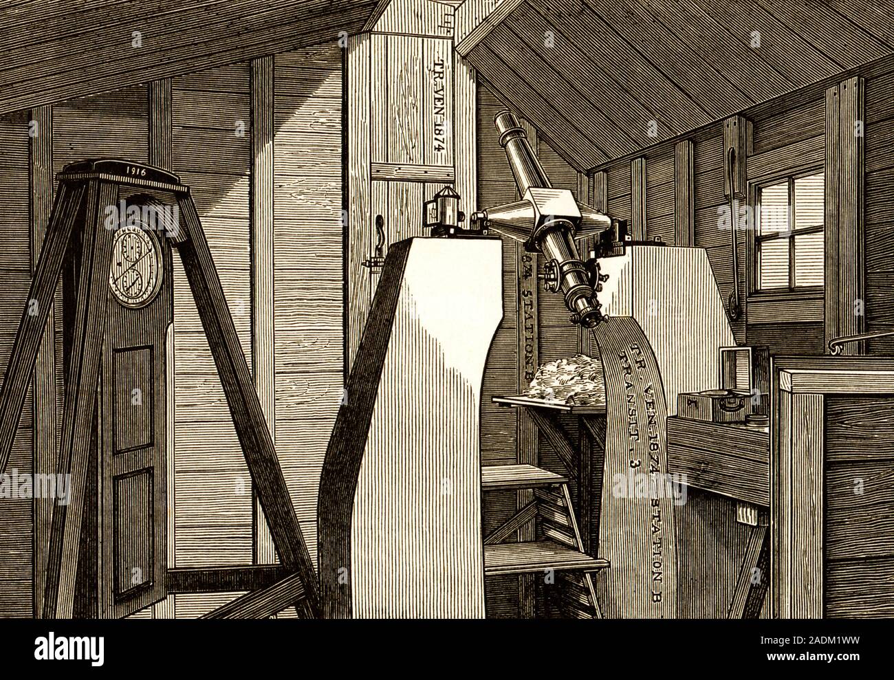 Observatory for 1874 transit of Venus. Instruments used by a British ...