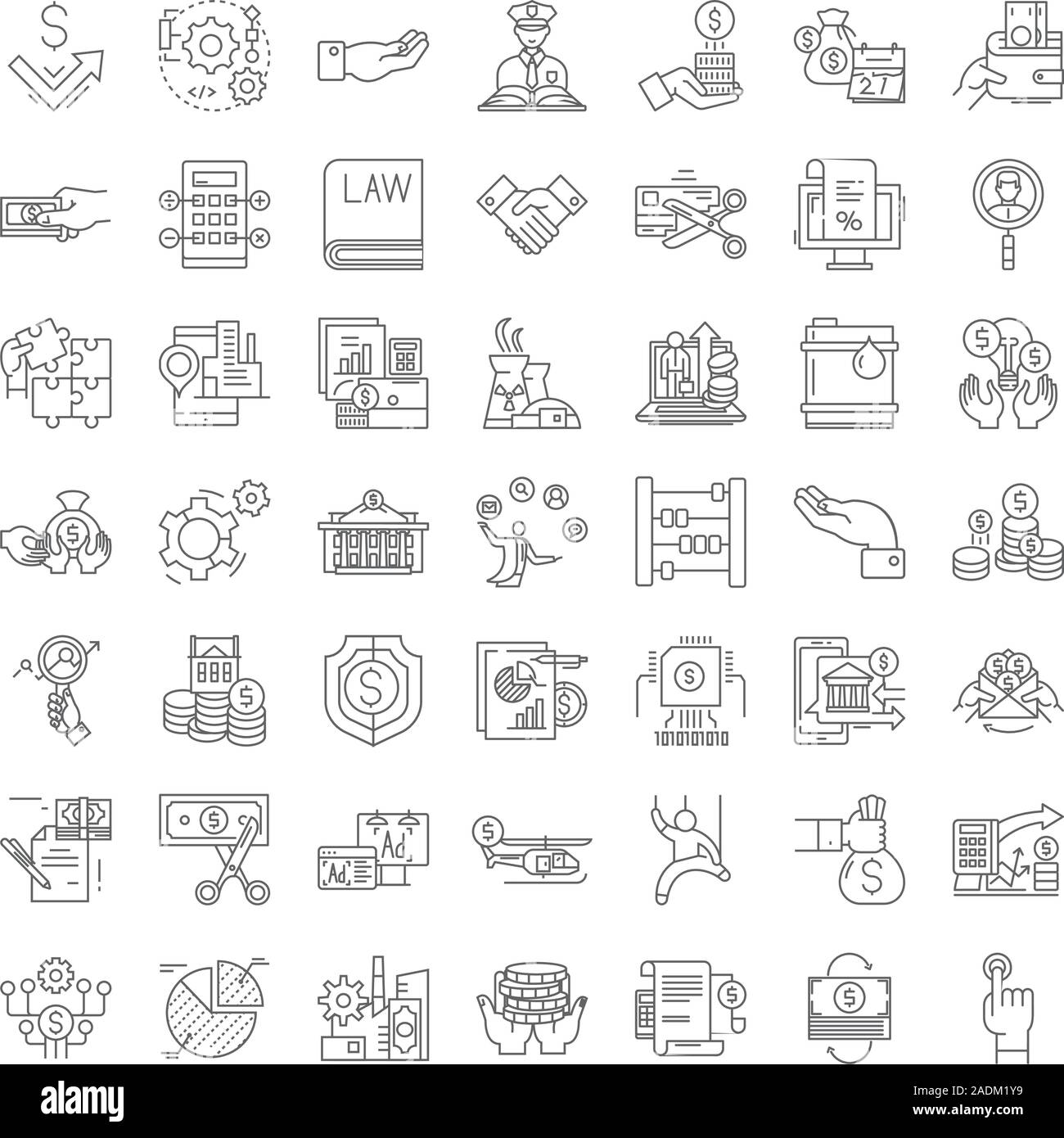 Savings linear icons, signs, symbols vector line illustration set Stock ...