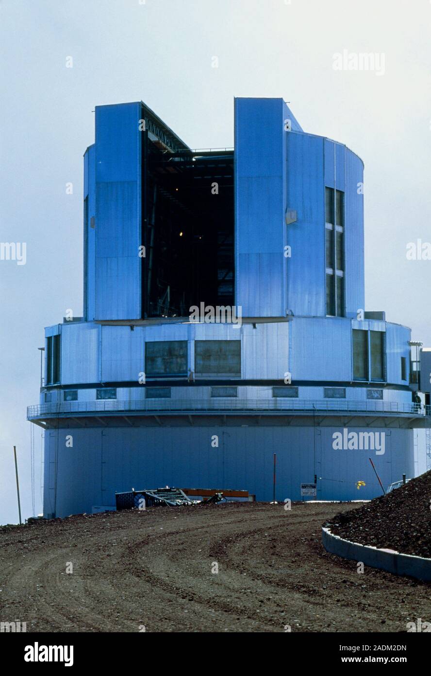 Subaru telescope. Subaru observatory during construction at Mauna Kea ...
