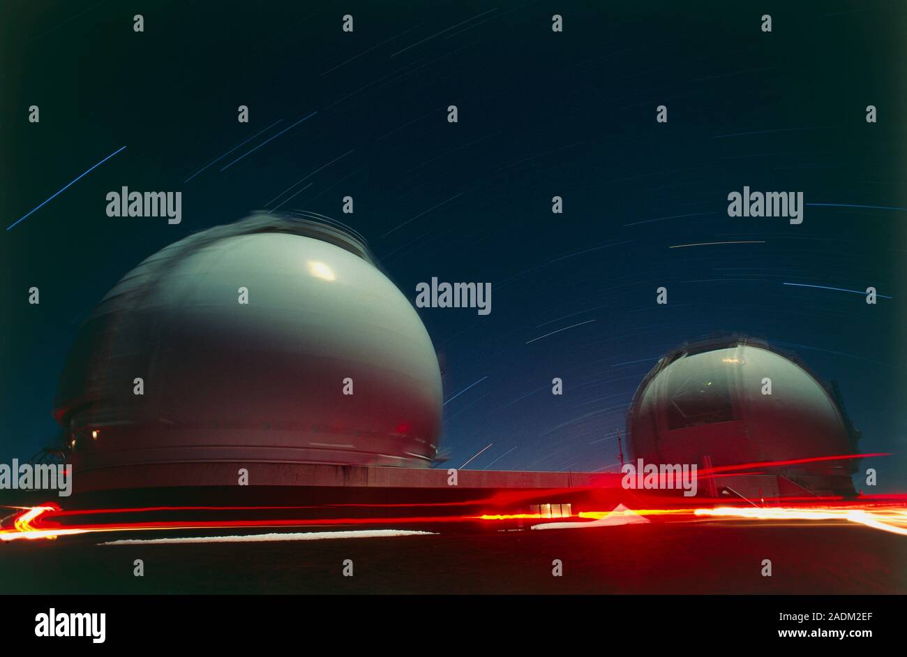 Keck observatories. Domes of the Keck I (at left) and Keck II optical ...