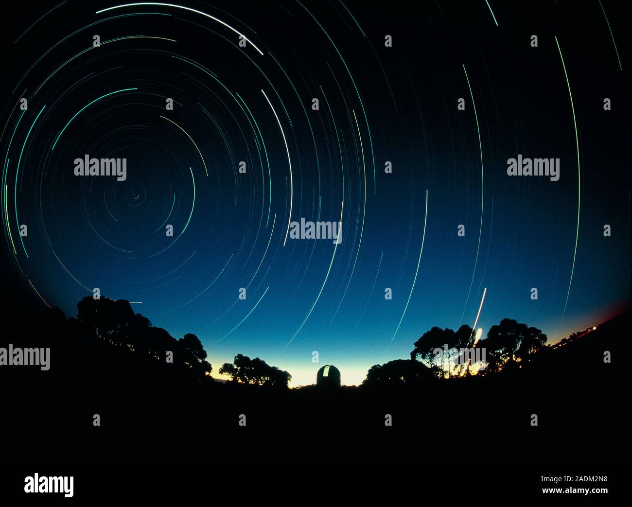 Anglo-Australian Telescope. Time-lapse image of the dome of the Anglo ...