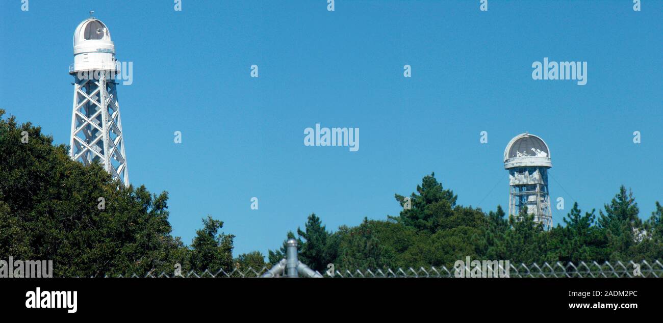 Mount Wilson solar observation towers. These two observation towers are ...