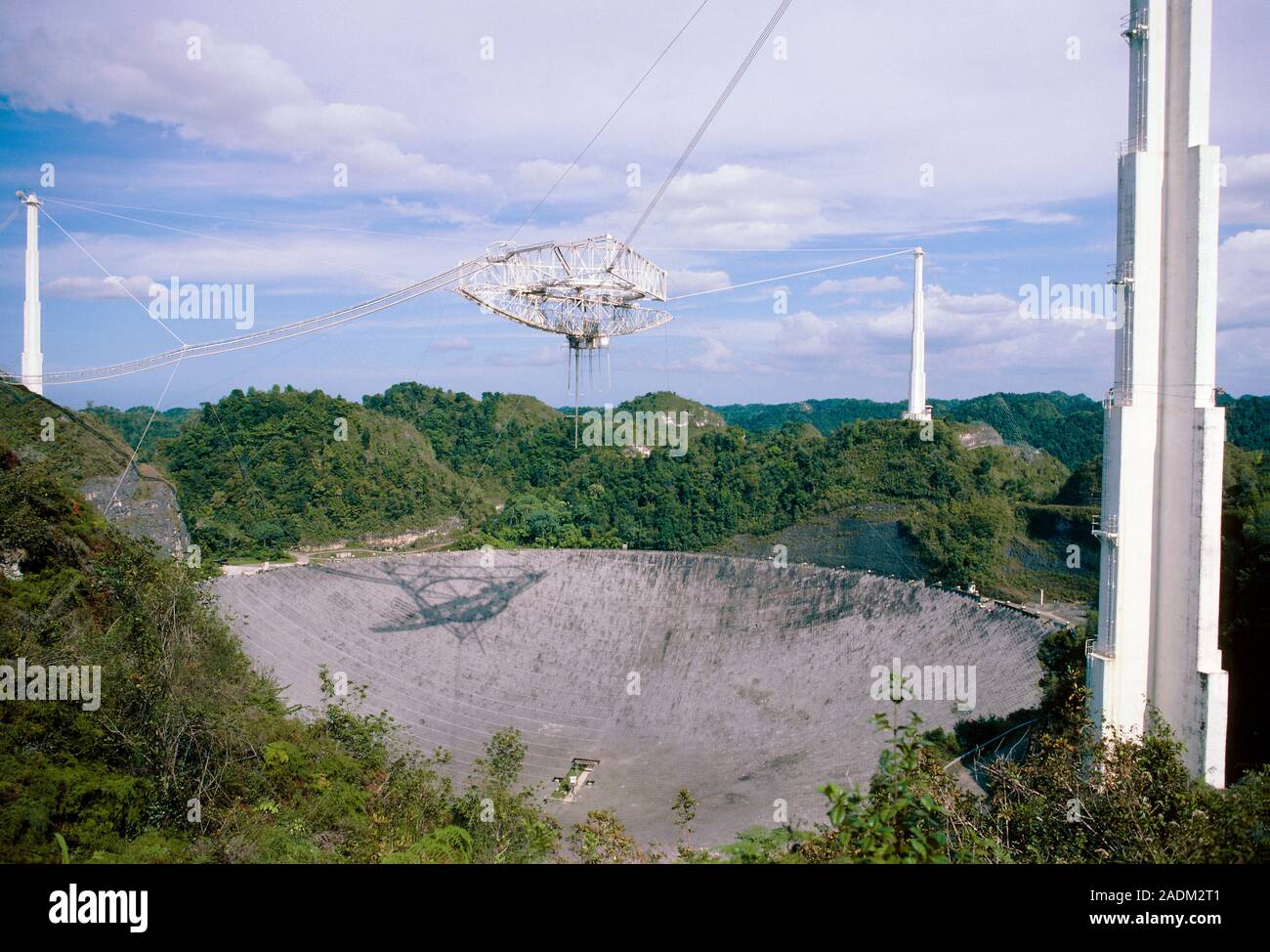 The 300-metre diameter radio telescope at Arecibo, Puerto Rico, the ...