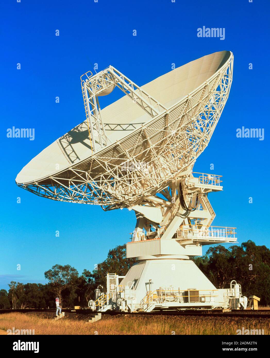 Radio telescope. Hanbury Brown radio interferometer near Narrabri, New ...