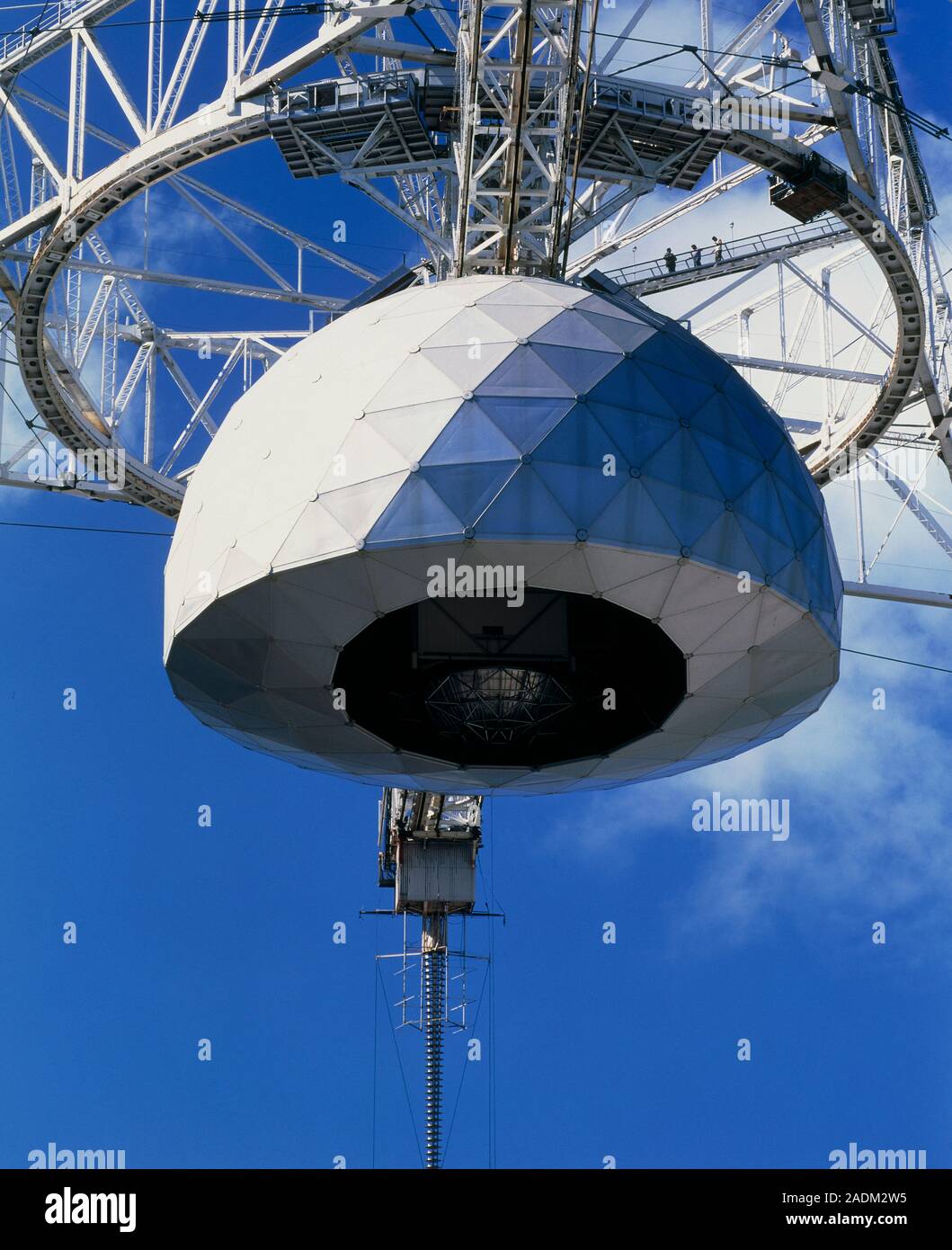Arecibo subreflector system. View of the 90-tonne dome housing the new ...