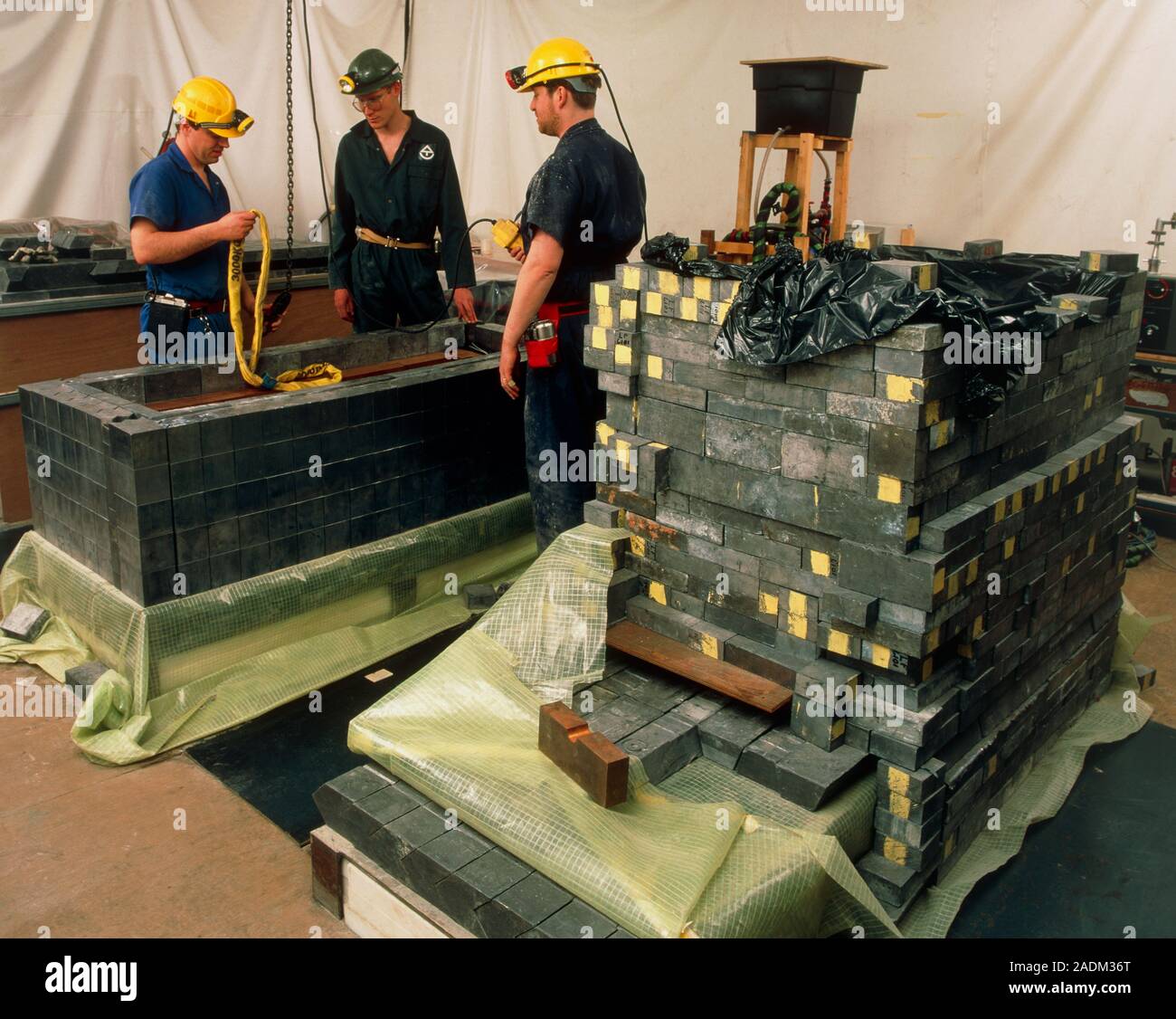 WIMP detection. Technicians with shielding for a Weakly-Interacting ...