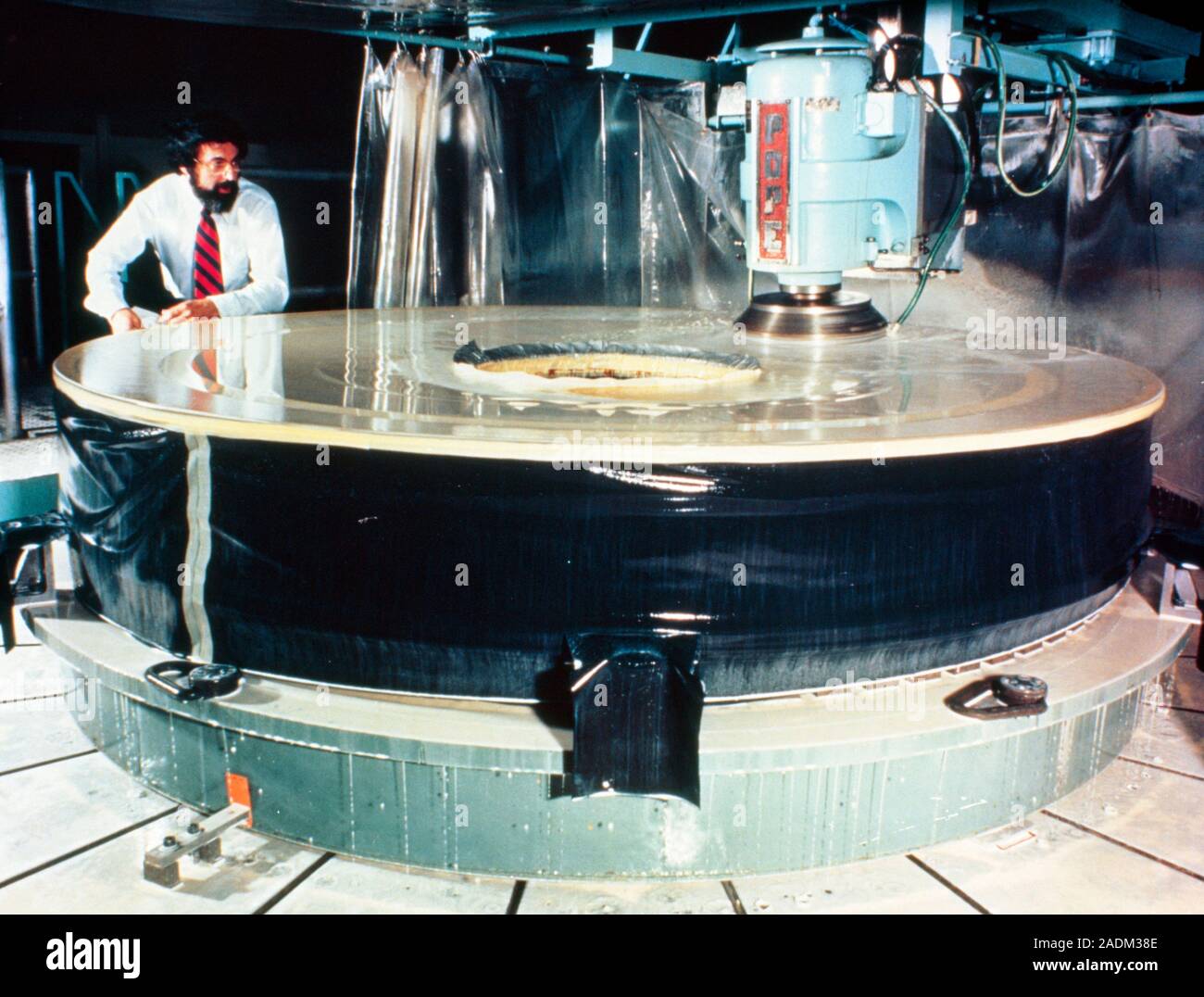 The 2. 4 metre primary mirror of the Hubble Space Telescope (HST) seen ...